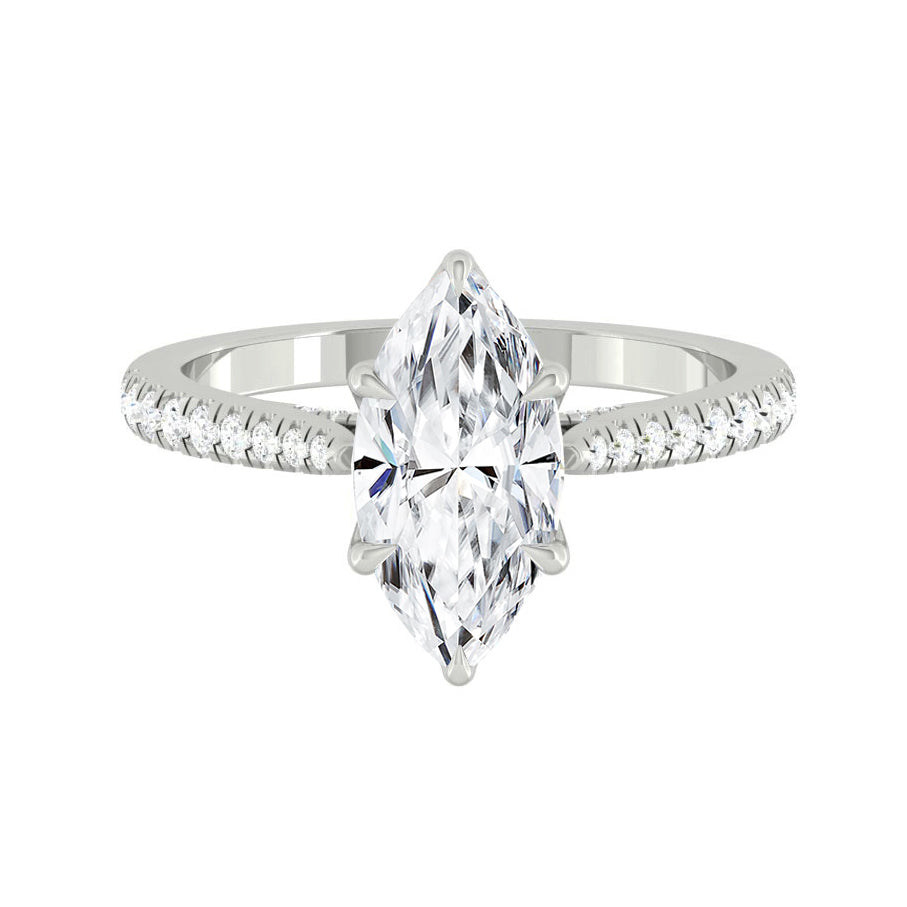 Azalea Pavé Marquise Diamond Engagement Ring – Lucce