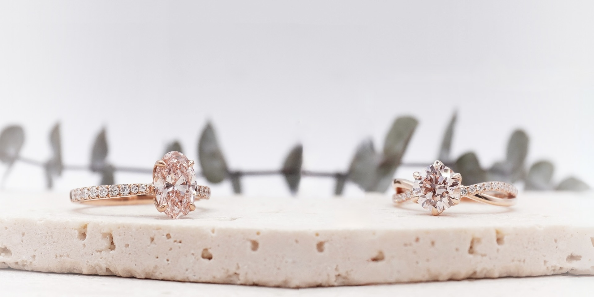 Rose Pink Lab Diamond Engagement Rings | Lucce Rings