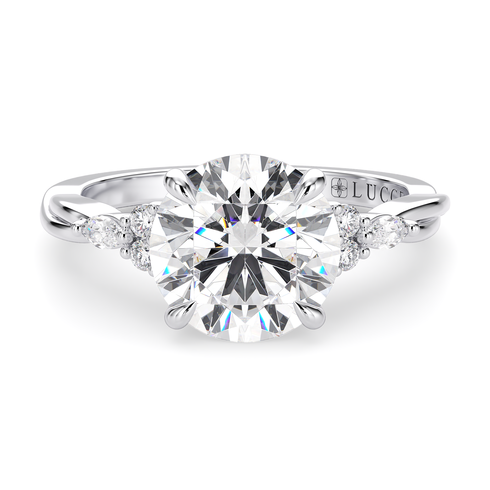 LUCCE ALESSA™ Diamond Round Engagement Ring