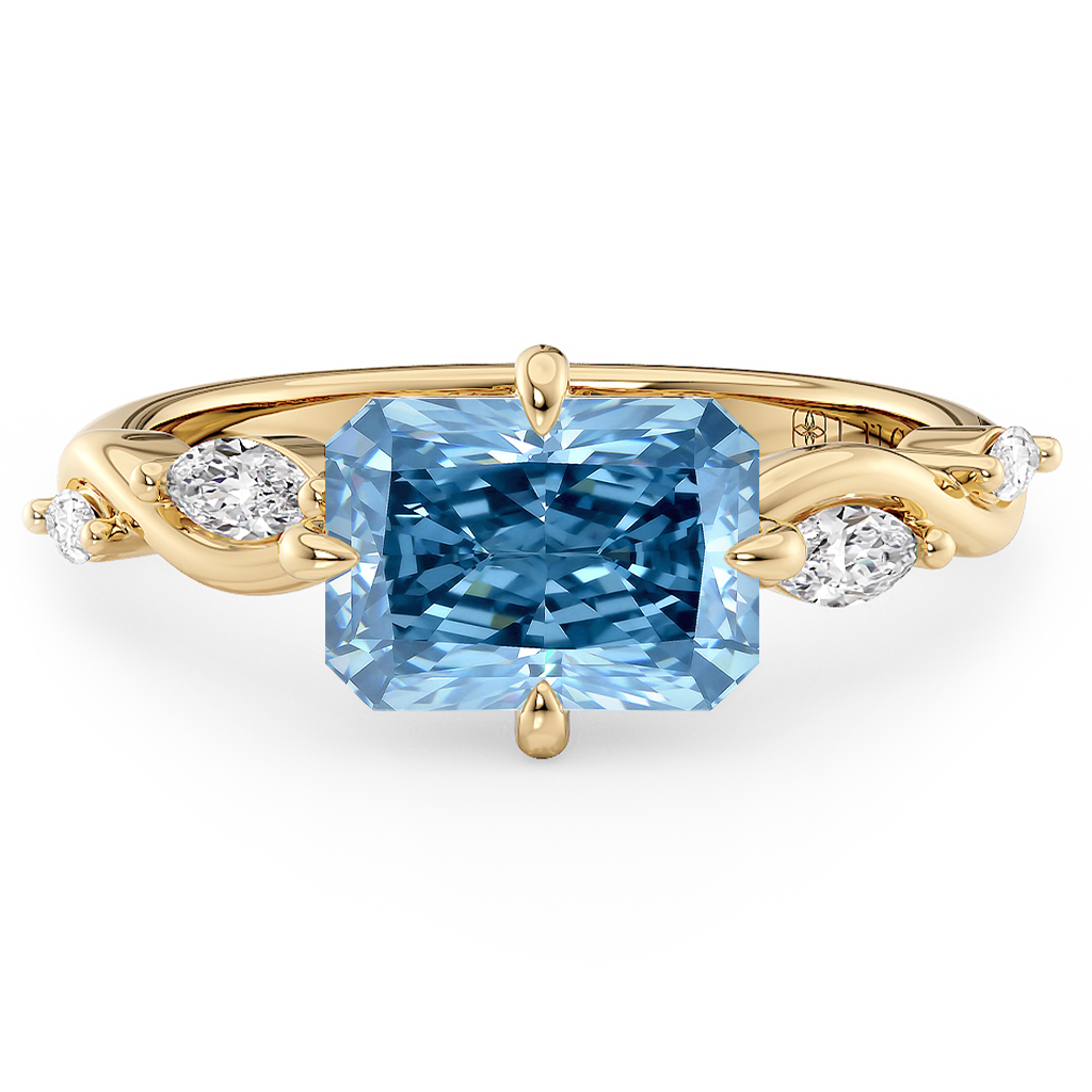 LUCCE CONSTANCE™ Vielle Radiant OCEAN™ Blue Diamond Engagement Ring ...