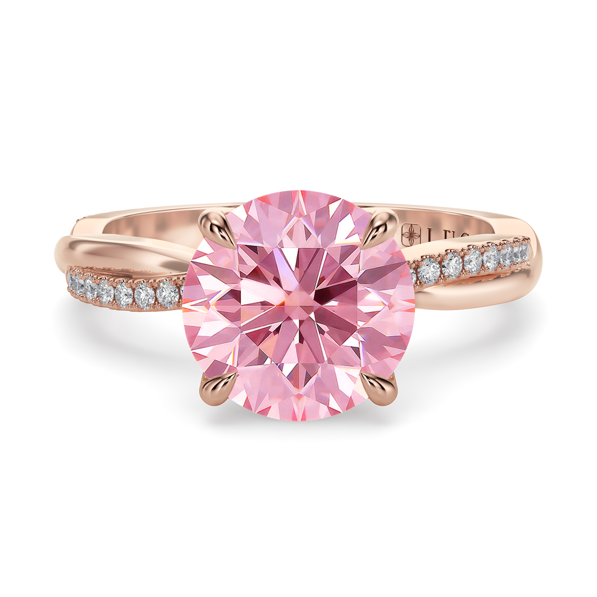 LUCCE FIORE™ Round ROSÉ™ Pink Round Diamond Engagement Ring
