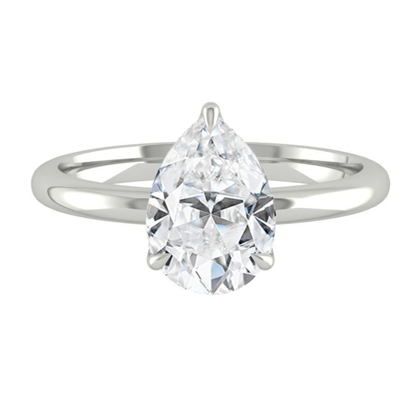 Lucia Pear Diamond Engagement Ring with Hidden Petal Design – LUCCE