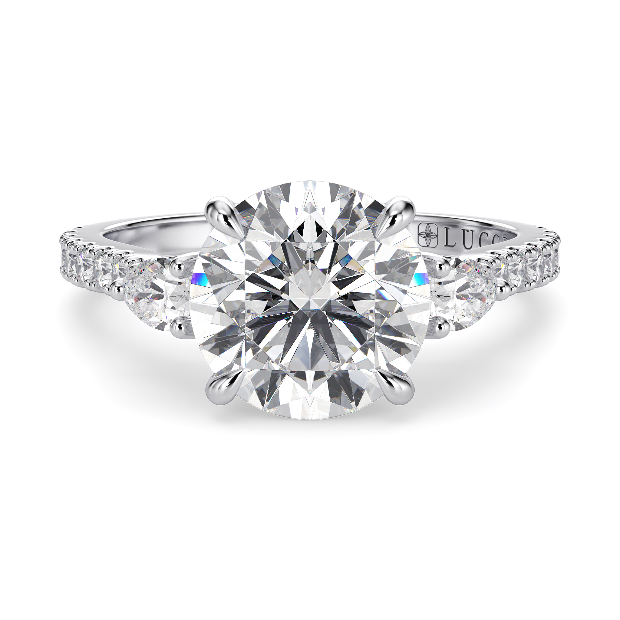 LUCCE SOPHIA™ Pavé Round Diamond Engagement Ring
