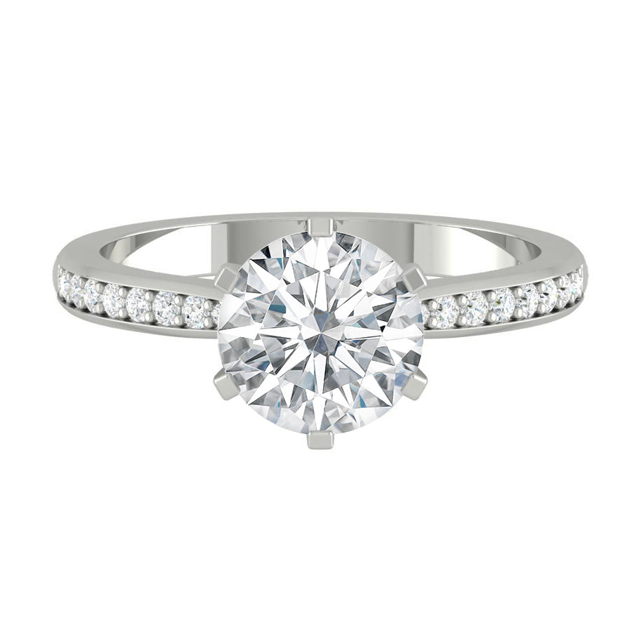 Angela Pavé Round Lab Diamond 1.01ct D VVS2 Id IGI 14K White Gold ...