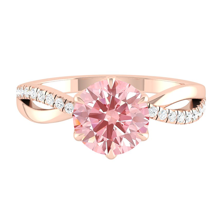 Fiore Sei Rosé Pink Diamond | Lucce Twisting Pavé Engagement Ring – LUCCE