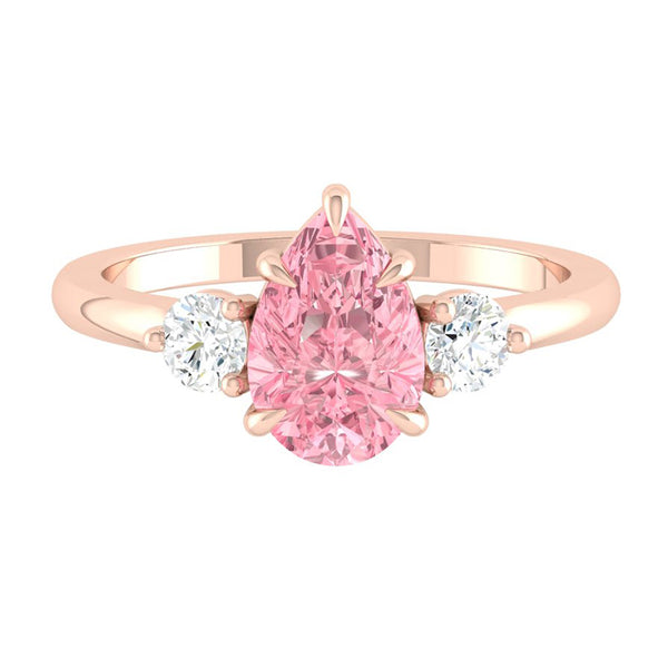 Rose Pink Lab Diamond Engagement Rings | Lucce Rings