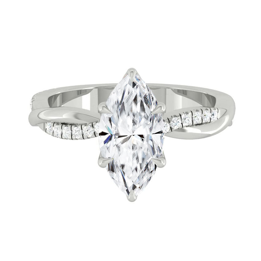 Fiore Marquise Diamond Engagement Ring with Hidden Petal Design – Lucce