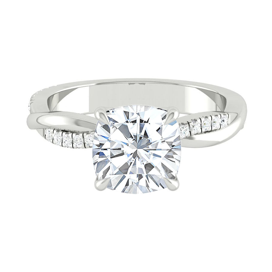 Fiore Cushion Diamond Engagement Ring with Hidden Petal Design – Lucce
