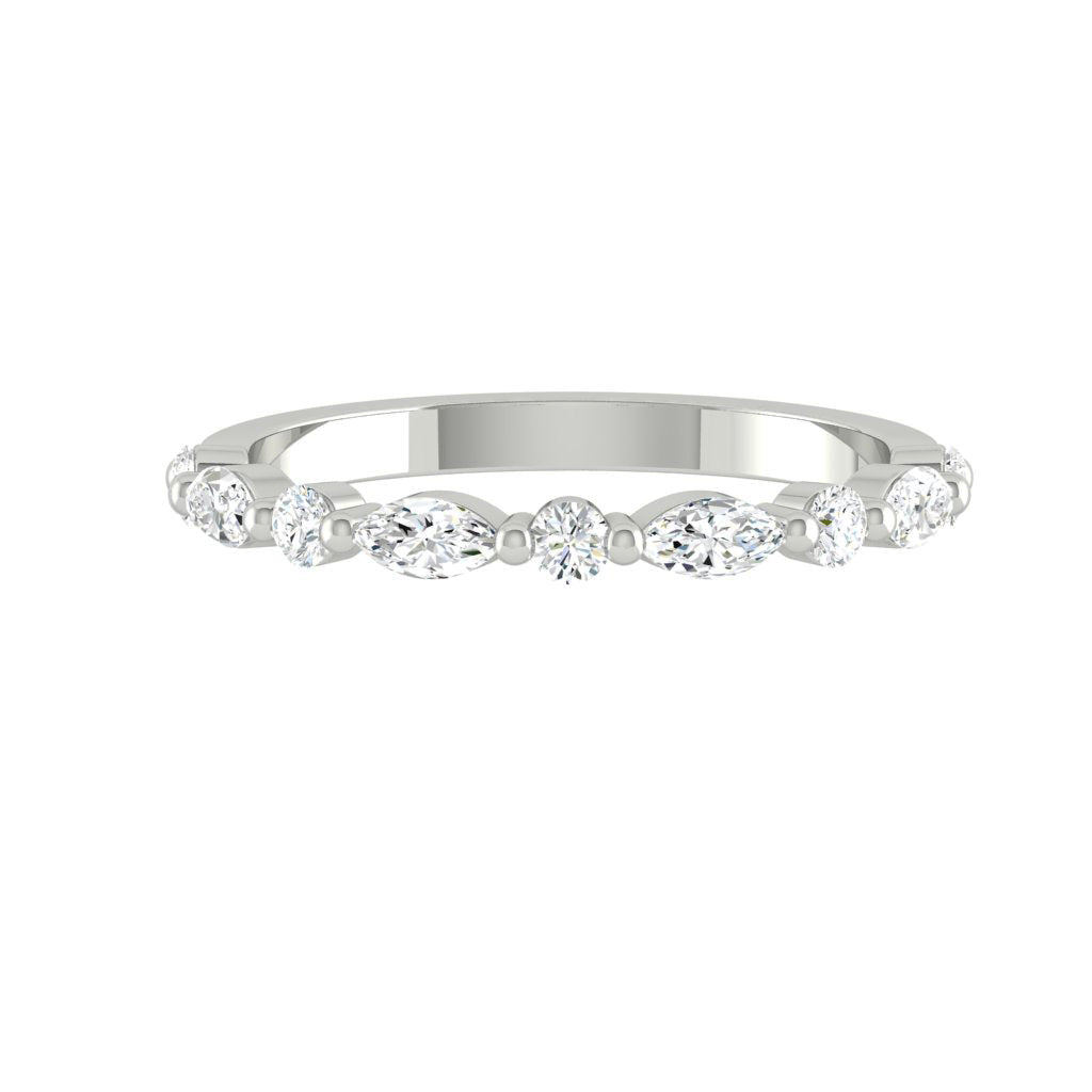 Paula Band - Floating Shared Prong Wedding Ring Round & Marquise ...