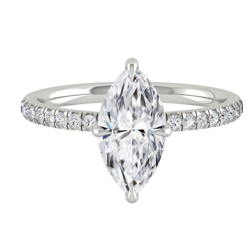 Sapienza Pavé Marquise Cut Diamond Engagement Ring – Lucce