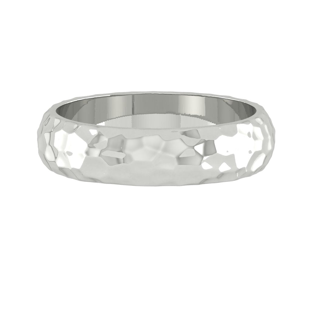 Davio Polished Platinum Hammered Wedding Ring Design – Lucce